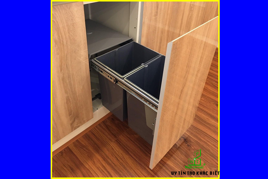 Thùng rác âm tủ 2 ngăn ray kéo Eurogold BL300 - Eurogold